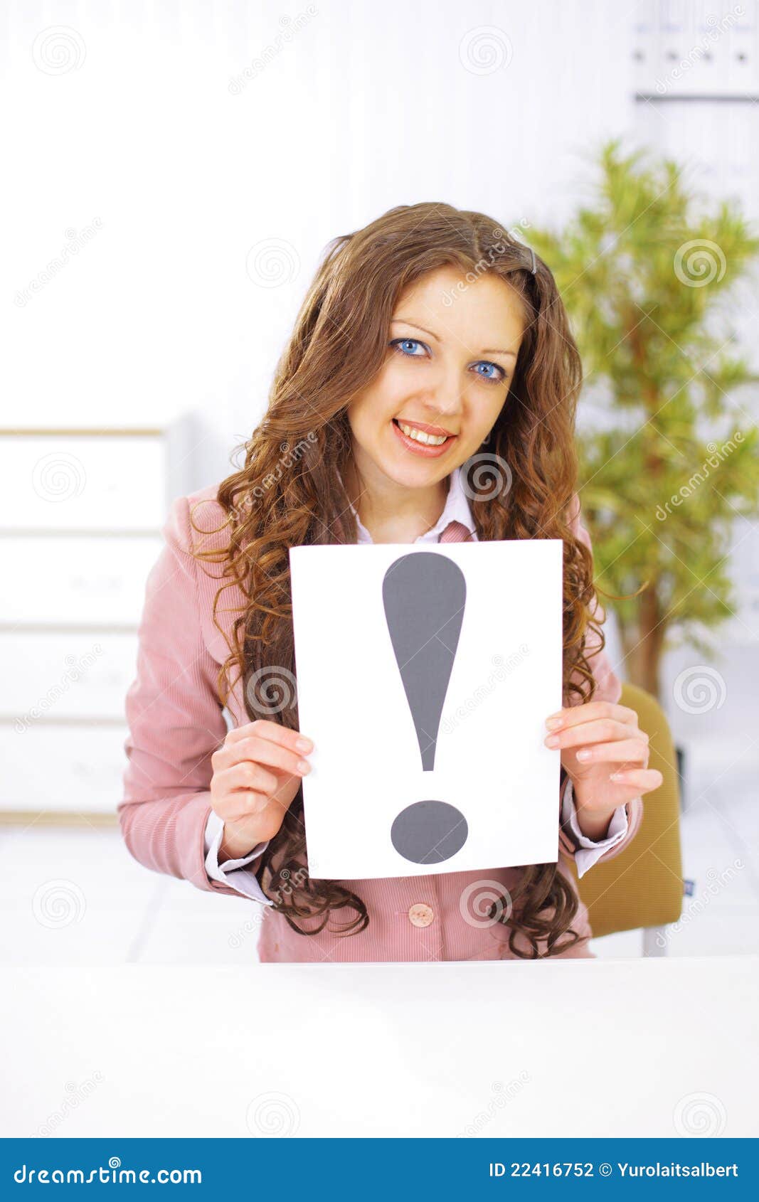 Business Woman with an Exclamation Stock Photo - Image of paper ...