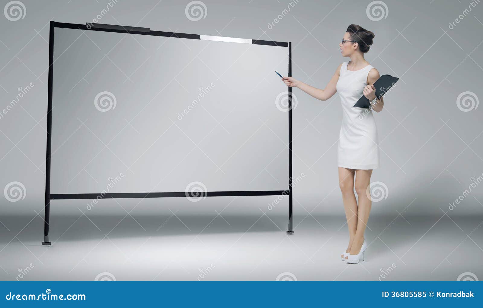 Business Woman Explain at the Whiteboard Stock Image - Image of ...