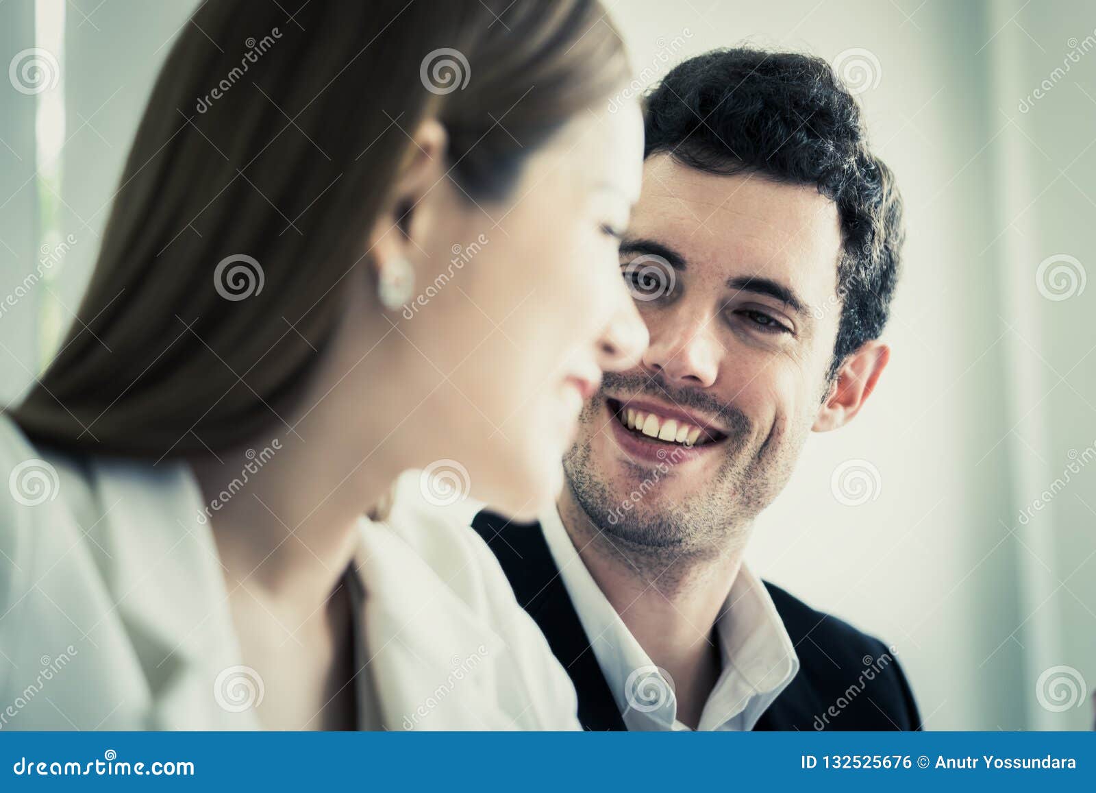 Business Woman Falling in Love with Boss at Work Stock Photo - Image of ...