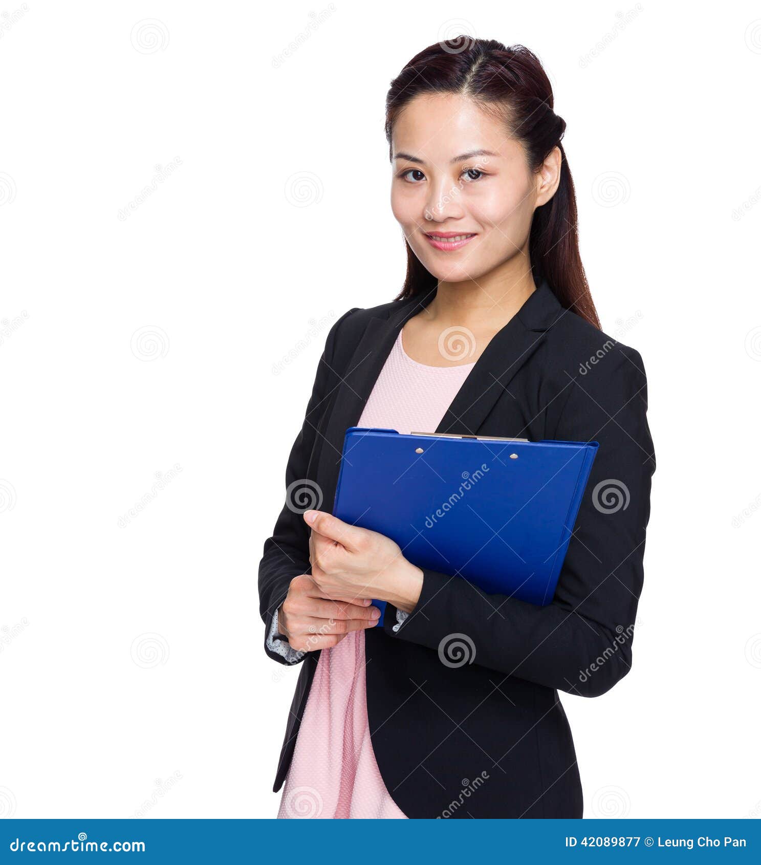 Business Woman with File Pad Stock Image - Image of adult, girl: 42089877