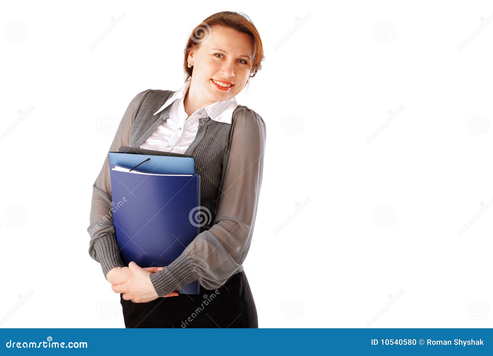 Business woman with files stock photo. Image of book - 10540580
