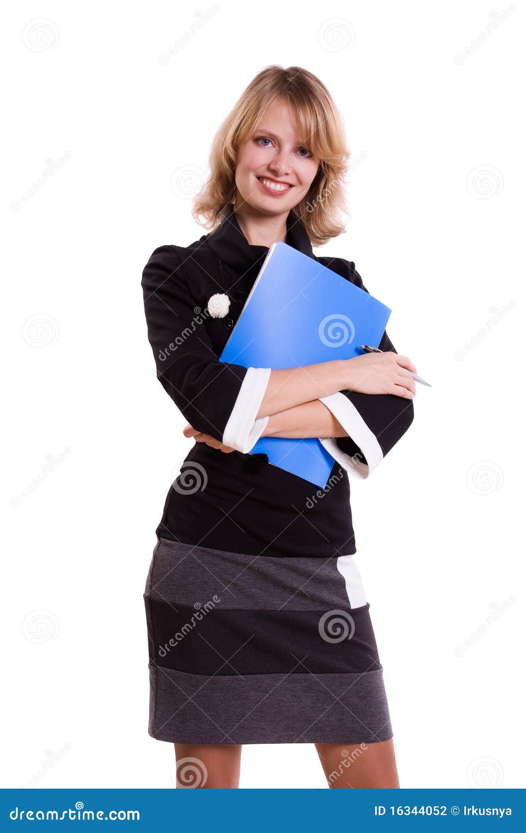 Business woman with files. stock photo. Image of clerk - 16344052