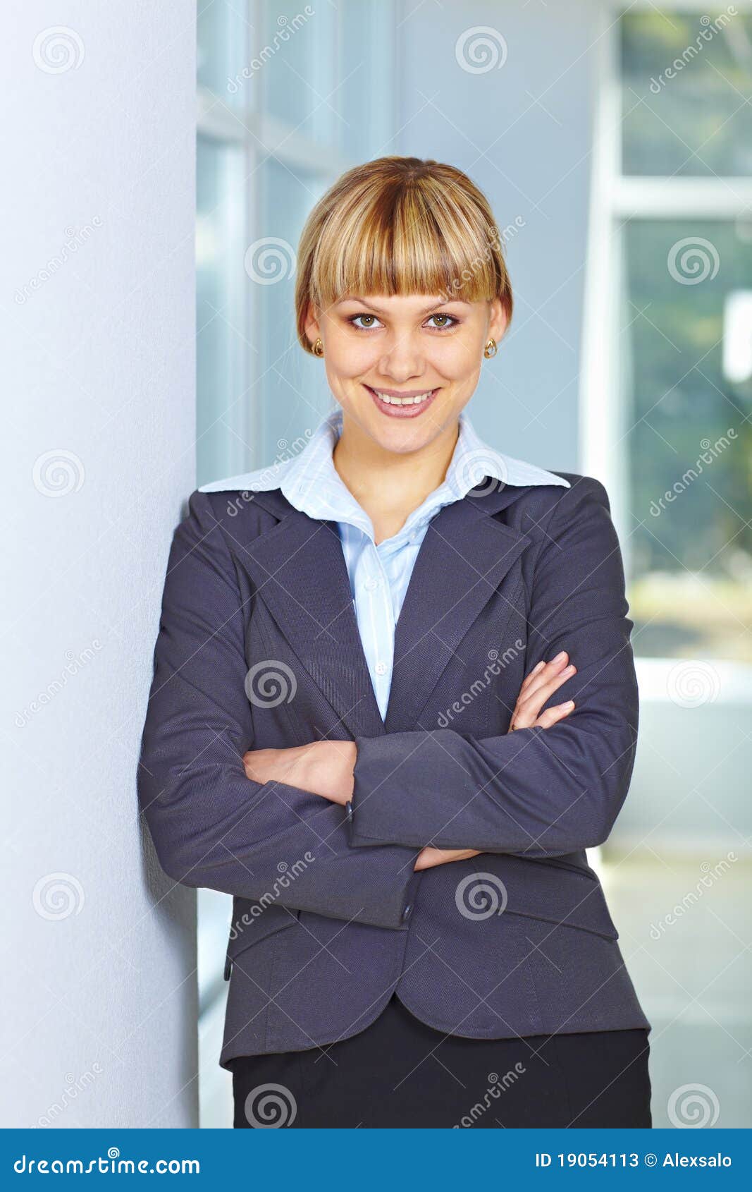 Business Woman with Folded Hands Stock Image - Image of natural ...