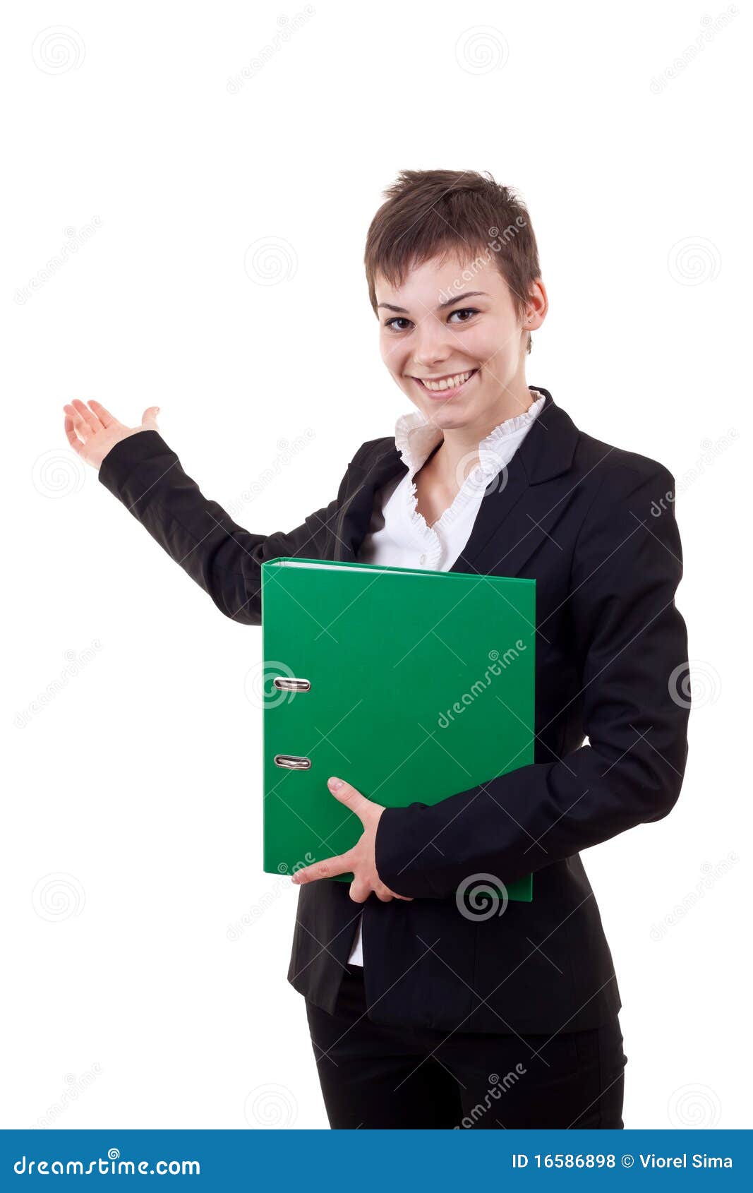 Business woman with folder stock photo. Image of happy - 16586898