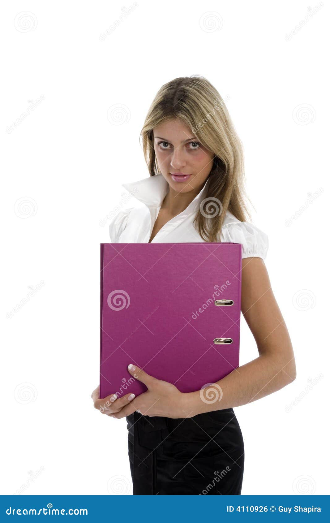 Business woman with folder stock photo. Image of fileportfolio - 4110926