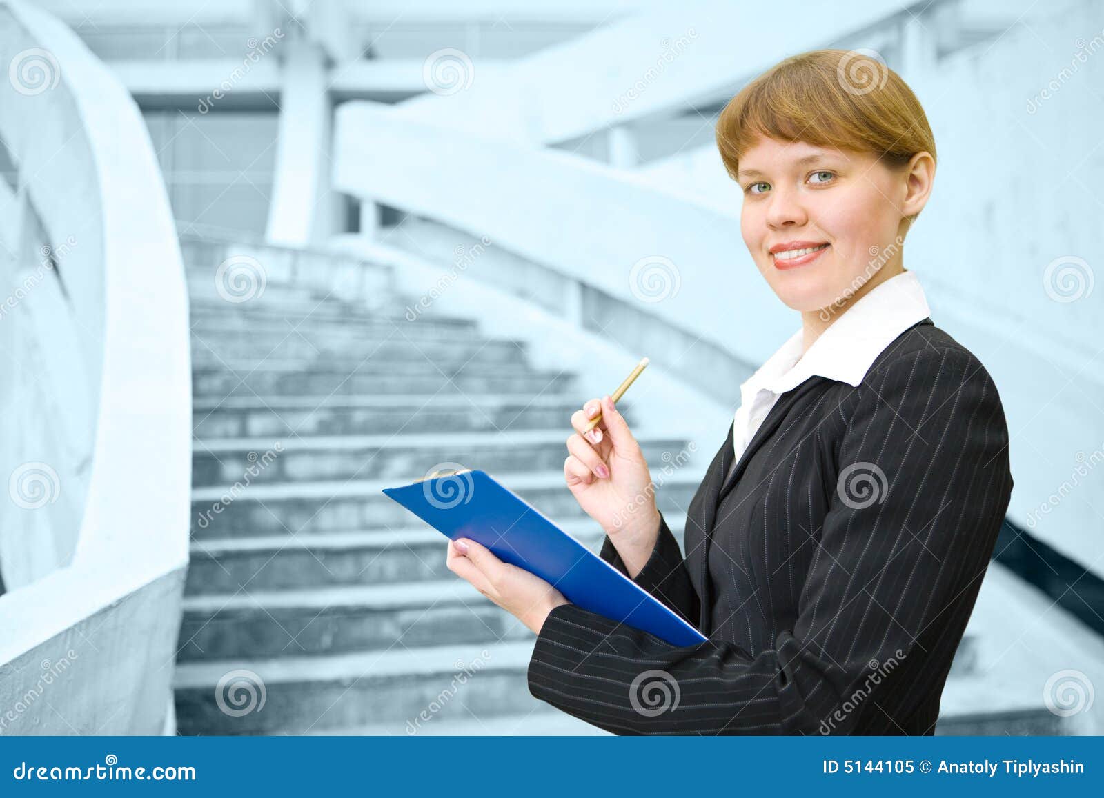 Business woman with folder stock image. Image of pretty - 5144105