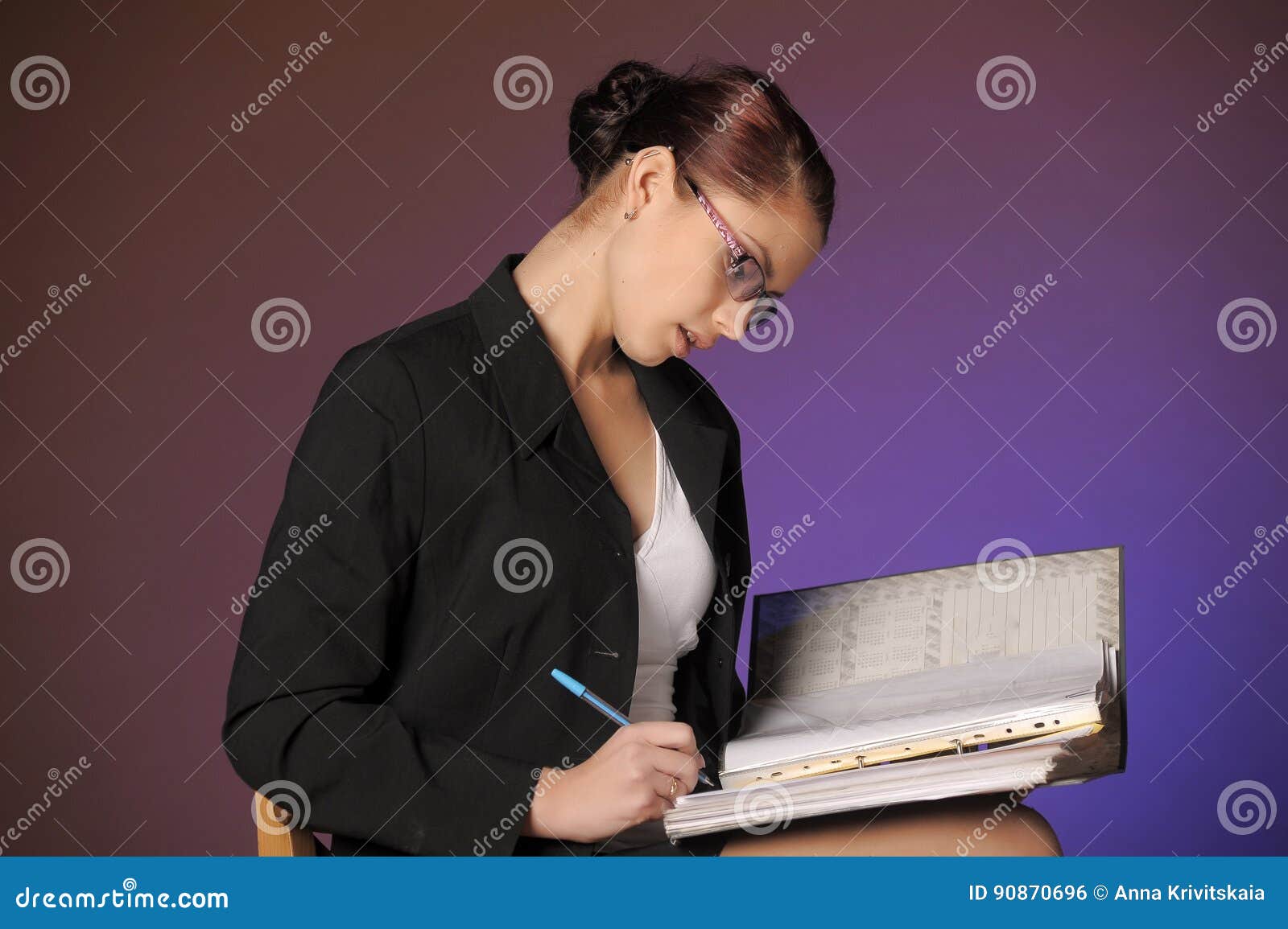 Business Woman with Folders of Paper Stock Photo - Image of education ... Business Woman with Folders of Paper Stock Photo - Image of education ...
