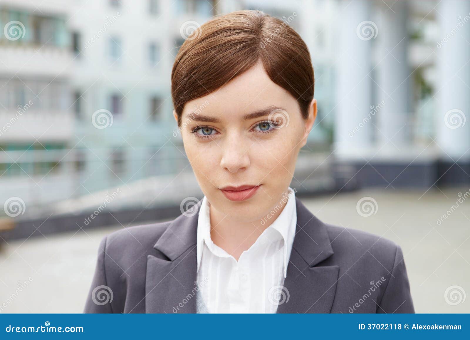 Business Woman in Front of Office Building. Stock Photo - Image of ...