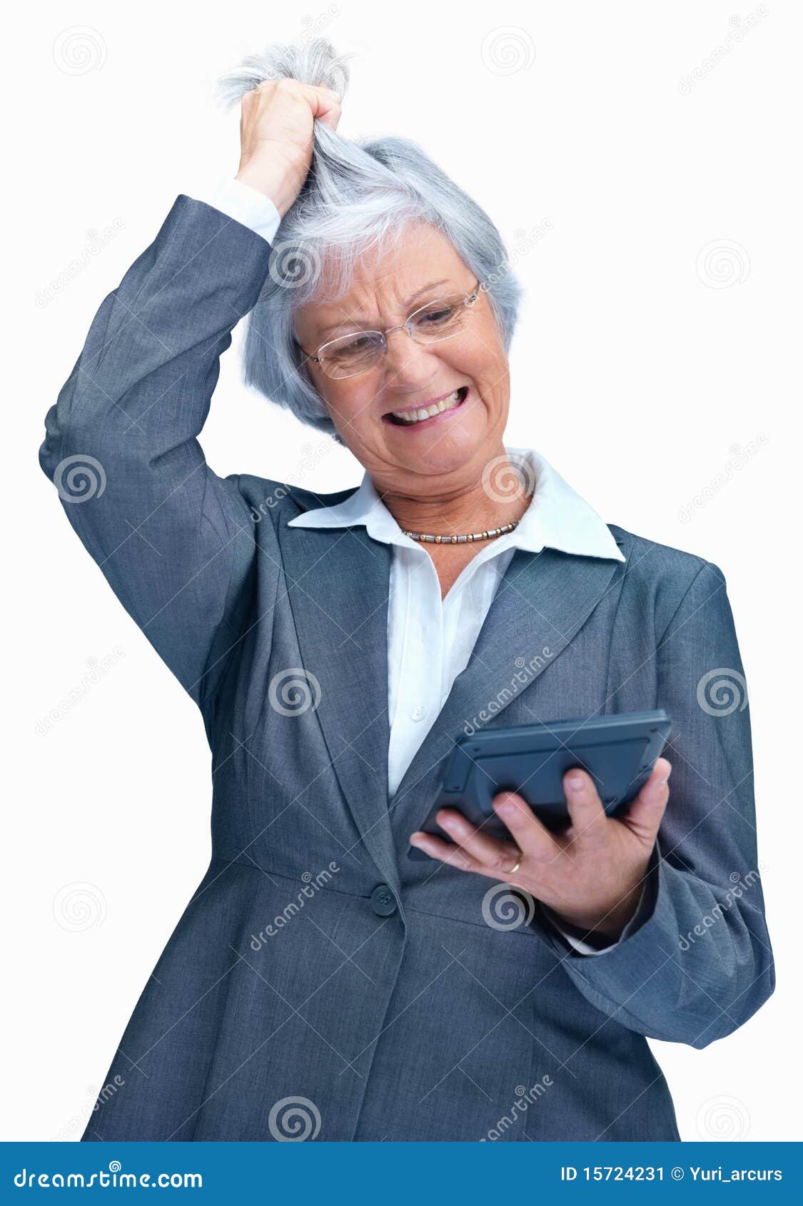 Business Woman Frustrated Over Calculation Stock Image - Image of human ...