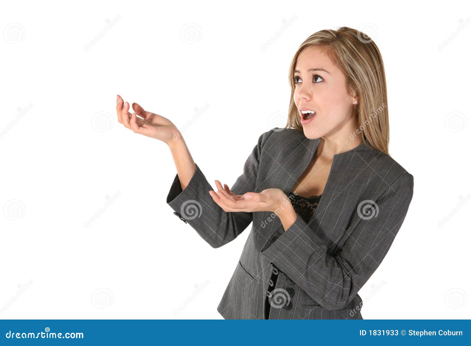 Business Woman Gesturing stock image. Image of isolated - 1831933