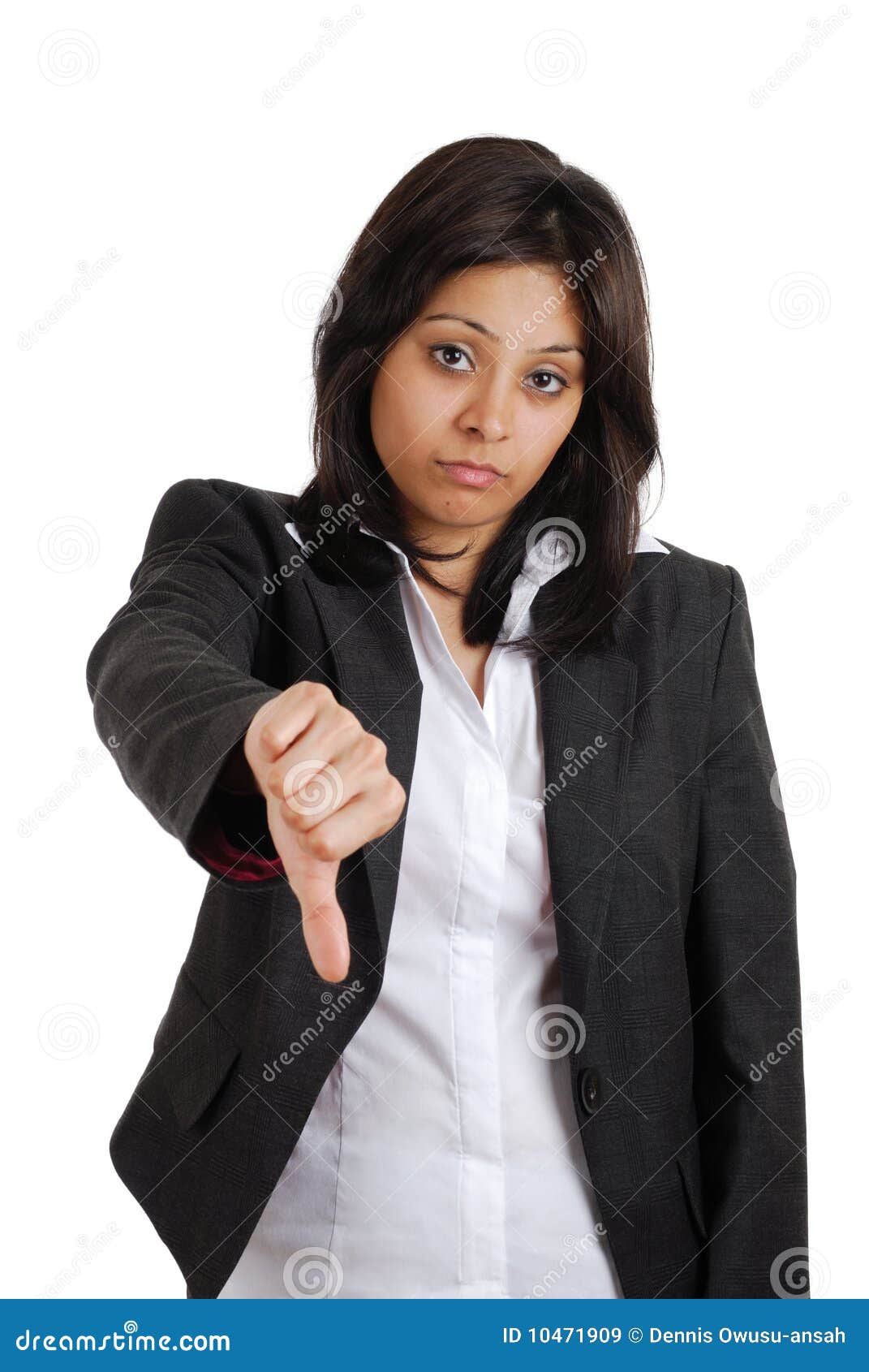Business Woman Gesturing Thumbs Down Stock Image - Image of adult ...