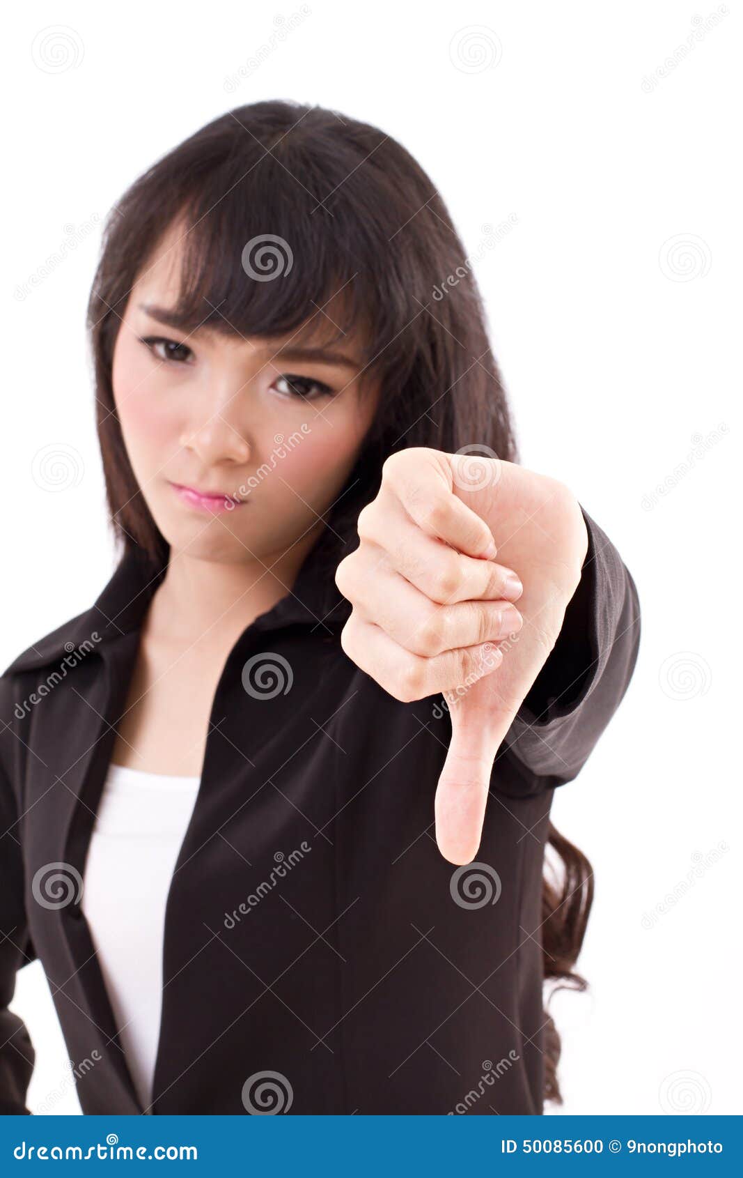 Business Woman Giving Thumb Down Stock Photo - Image of adult, finger ...