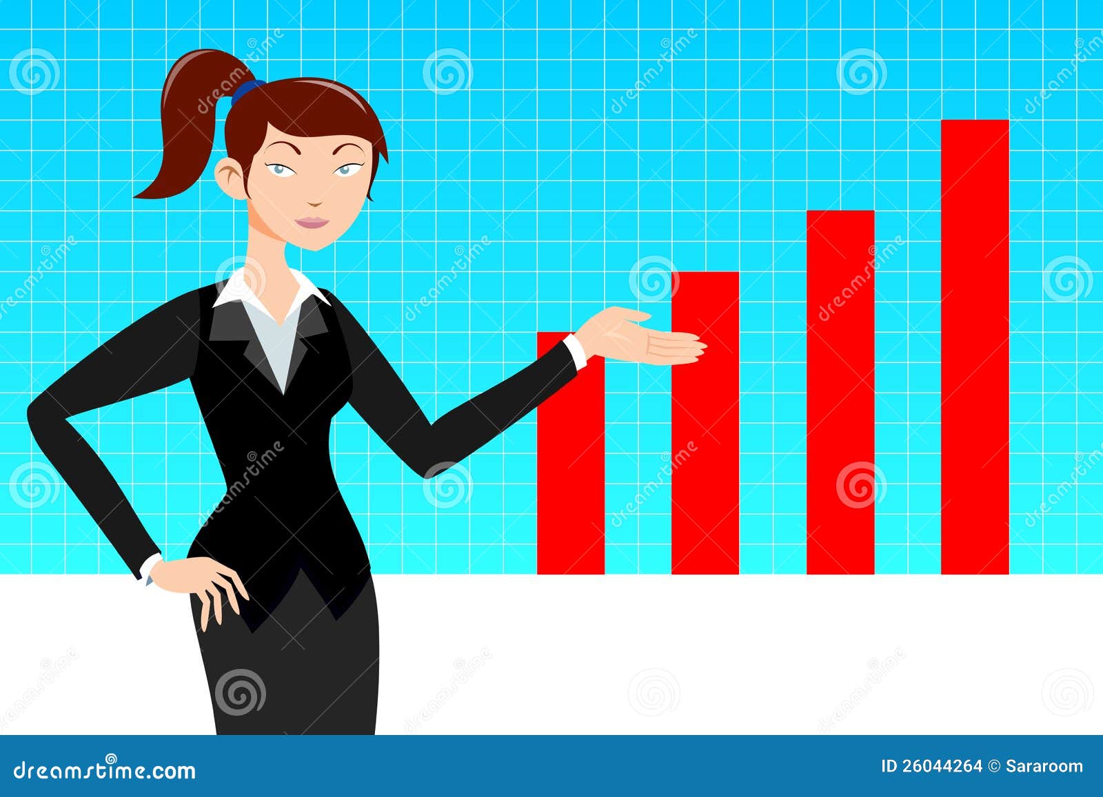 Business woman with graph stock vector. Illustration of glamour - 26044264