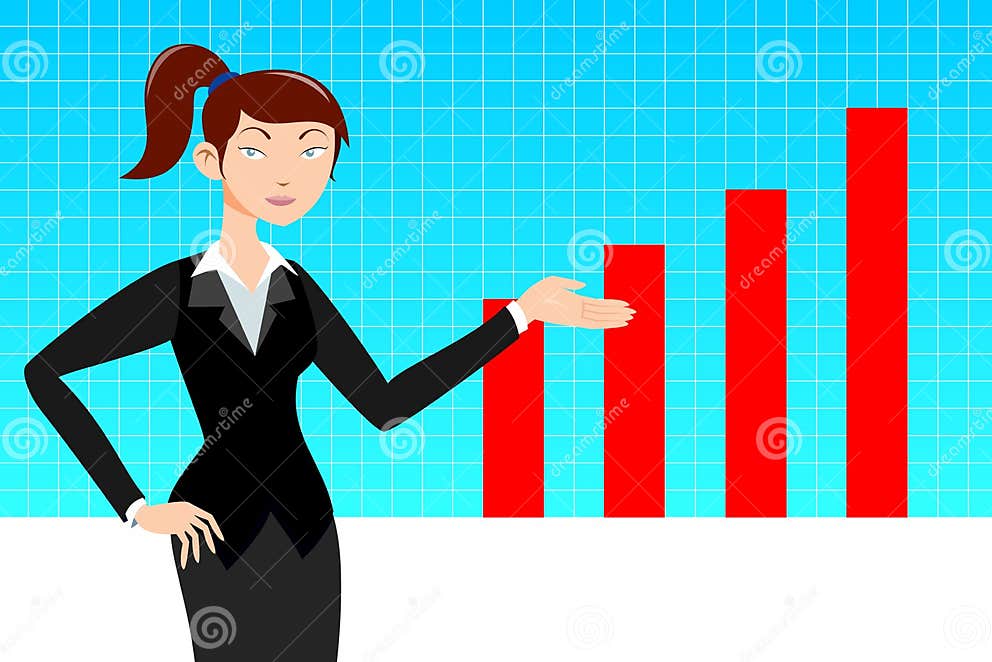 Business woman with graph stock vector. Illustration of glamour - 26044264