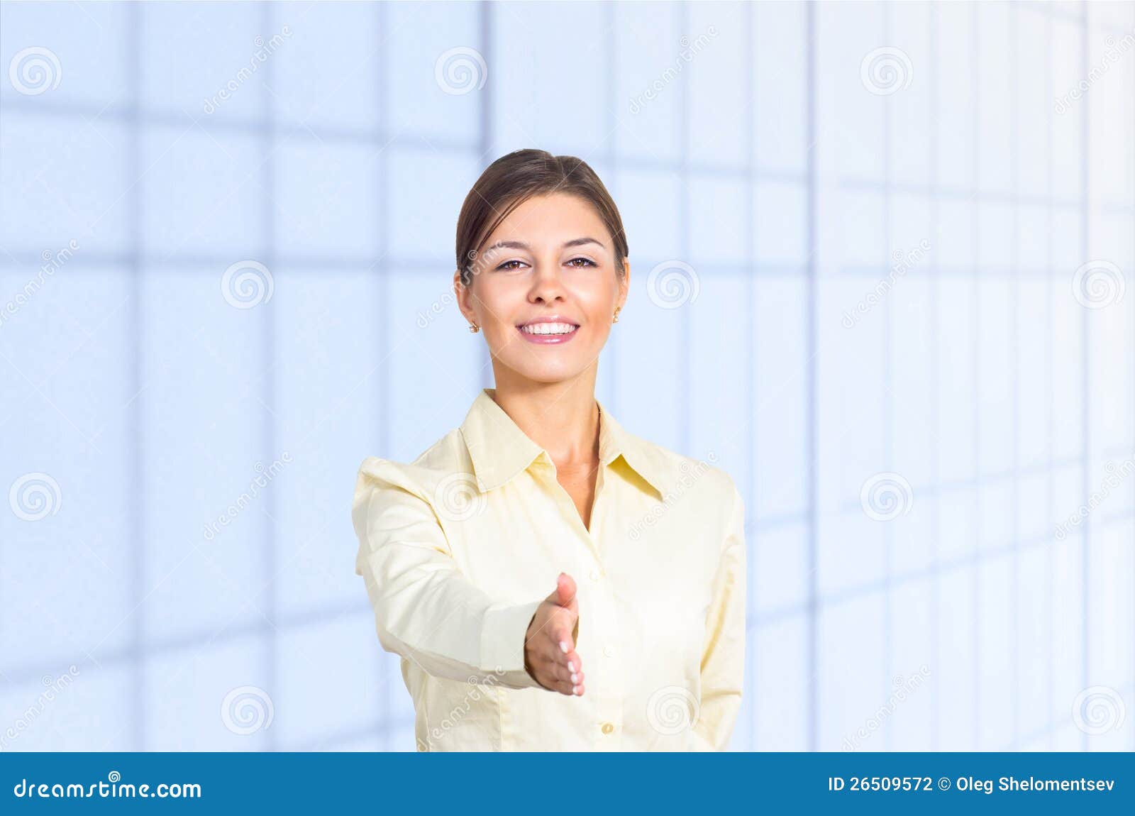 Business woman greeting stock photo. Image of accept - 26509572