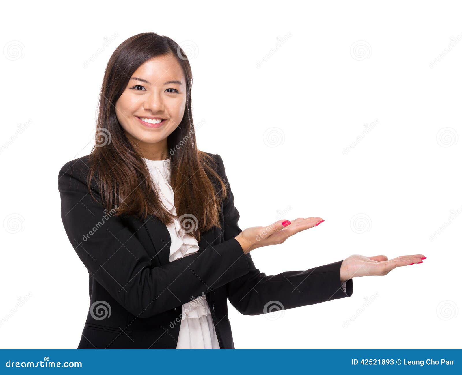 Business Woman with Hand Presentation Stock Image - Image of manager ...