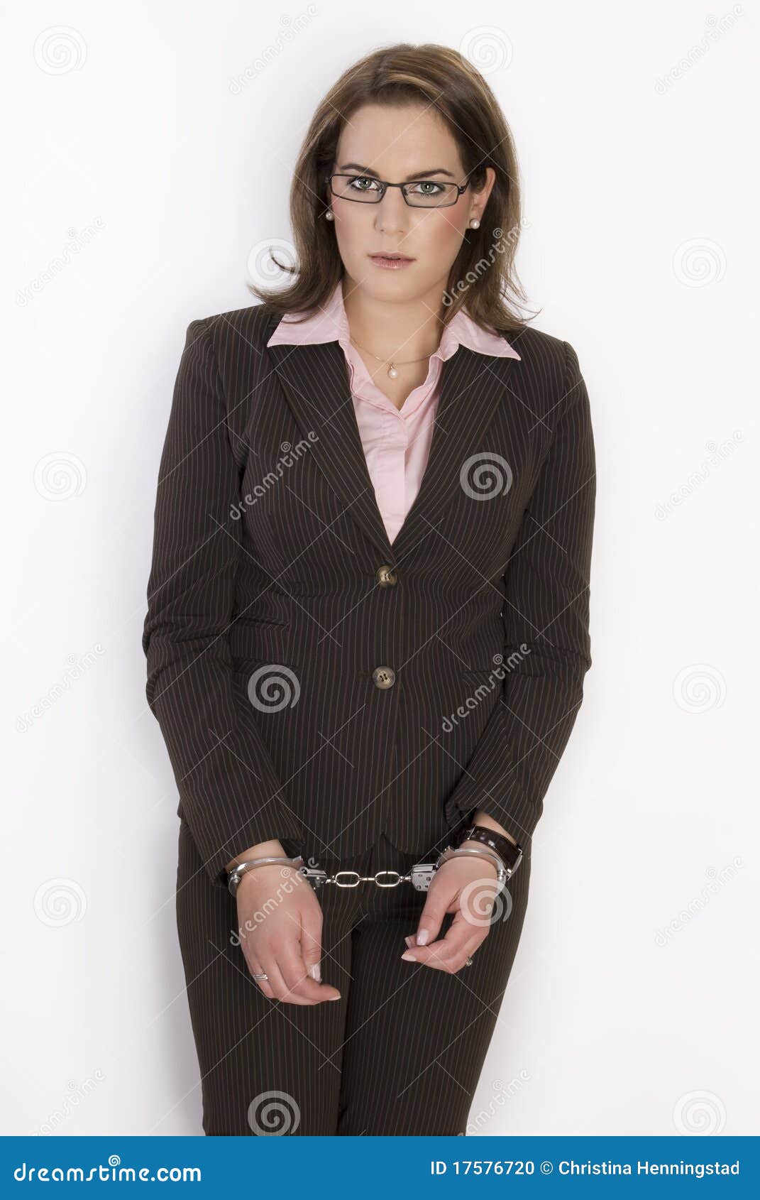 Business Woman with Handcuffs on Her Hands. Stock Photo - Image of ...