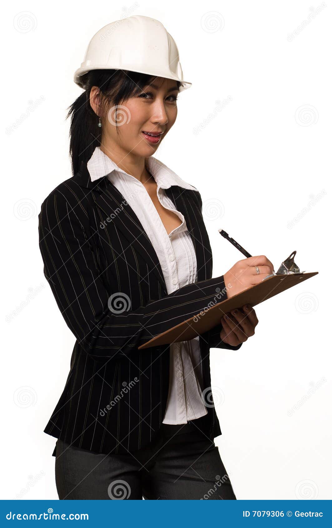 Business woman in hard hat stock photo. Image of white - 7079306