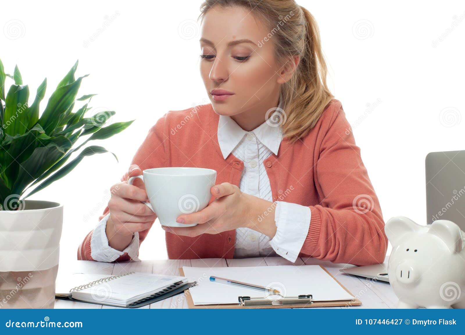 Business Woman Having a Coffee Break Stock Image - Image of desk ... Business Woman Having a Coffee Break Stock Image - Image of desk ...