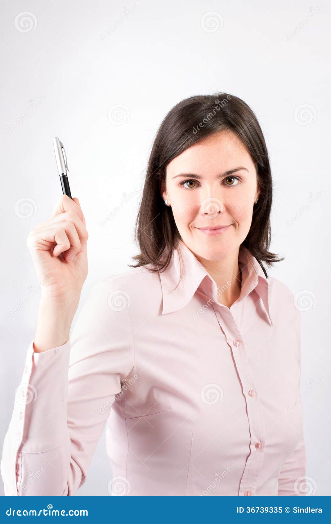Business Woman Having a Good Idea. Stock Image - Image of cheerful ...