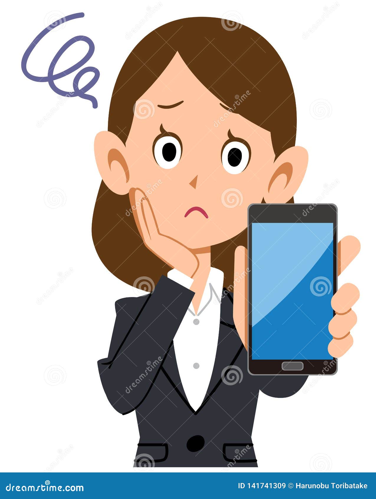 Business Woman Having Trouble with Smartphone Stock Vector ...