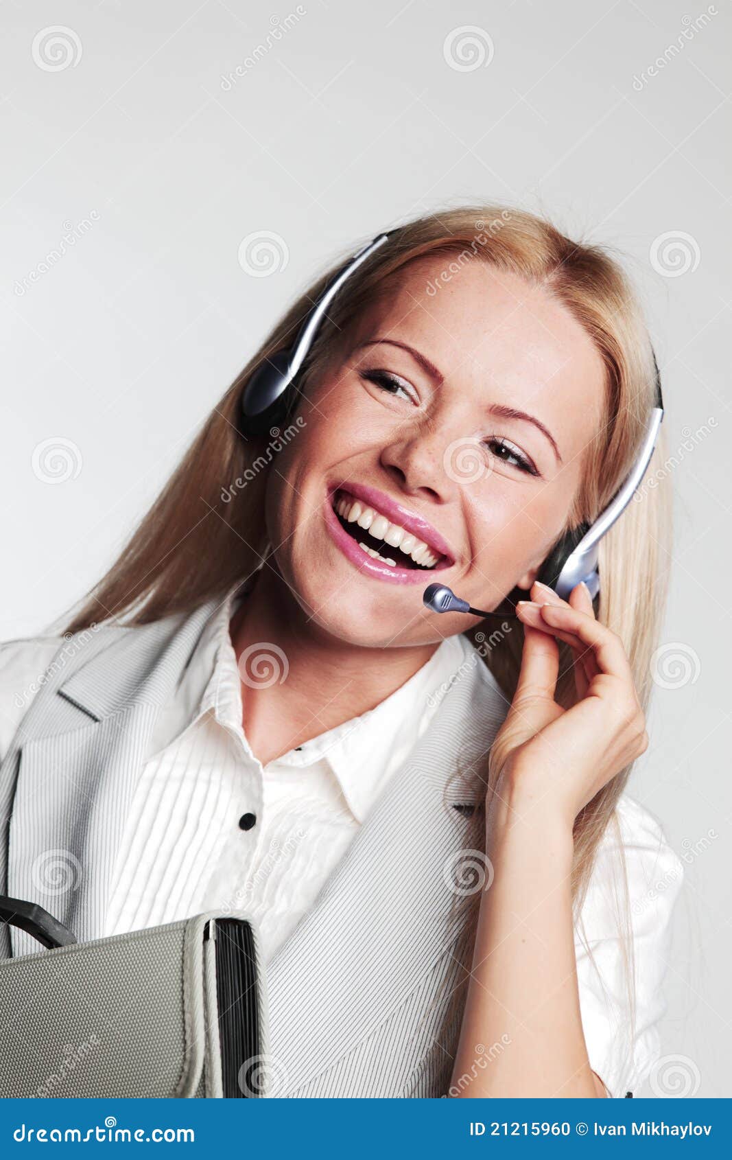 Business Woman in a Headset Stock Photo - Image of helpdesk, lady: 21215960