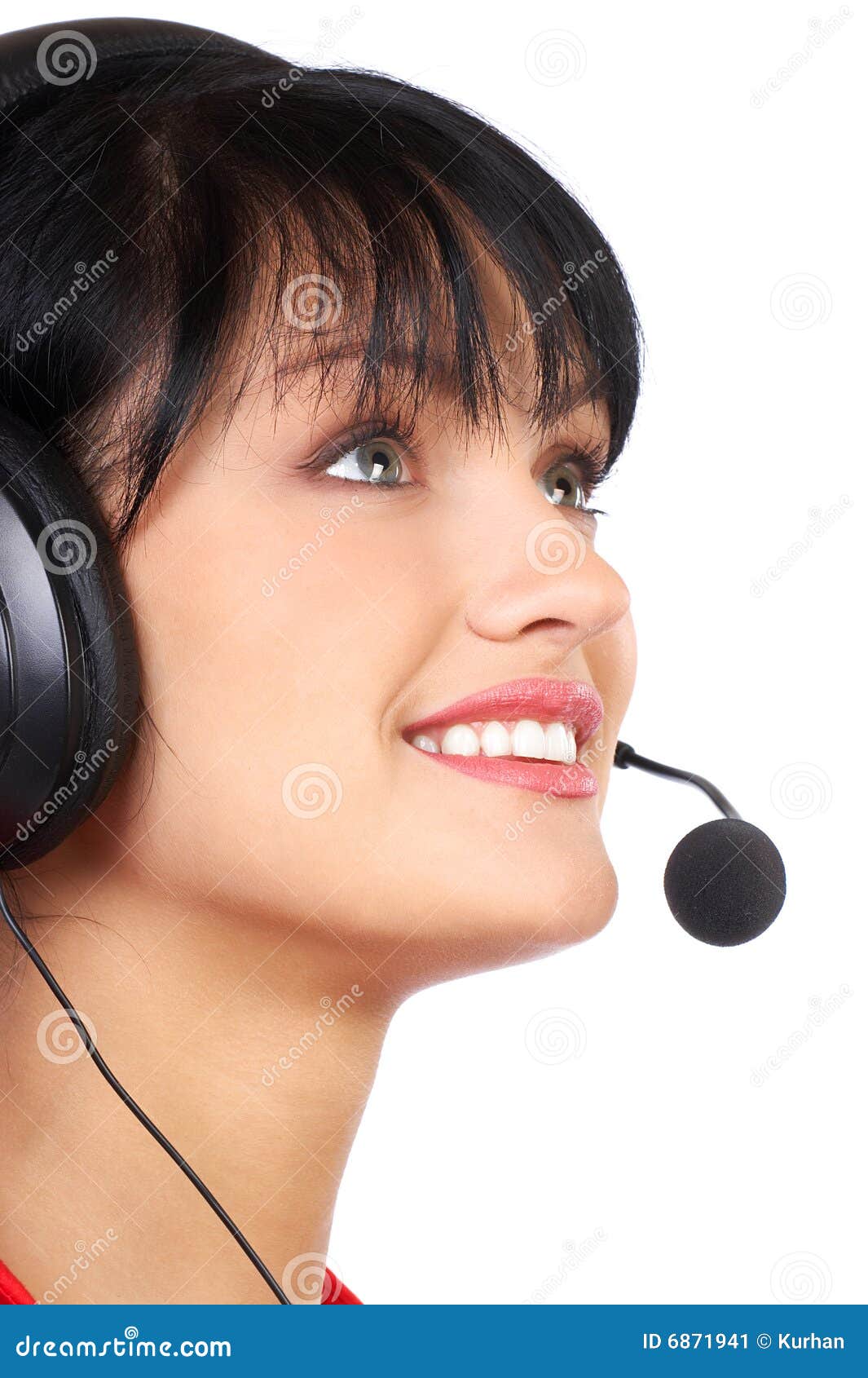 Business Woman with Headset Stock Image - Image of headphones, service ...