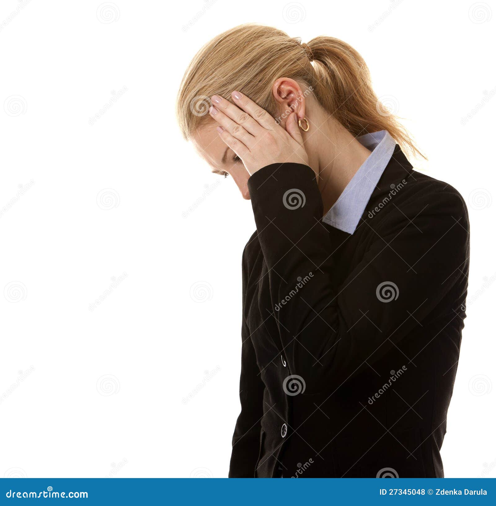 Business Man Hiding Behind His Laptop Computer In His Hands. Emo Stock ...