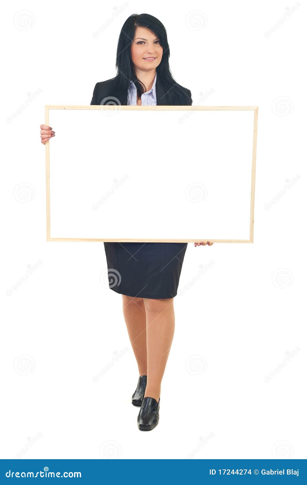 Business Woman Holding Banner Stock Photo - Image of empty, adult: 17244274