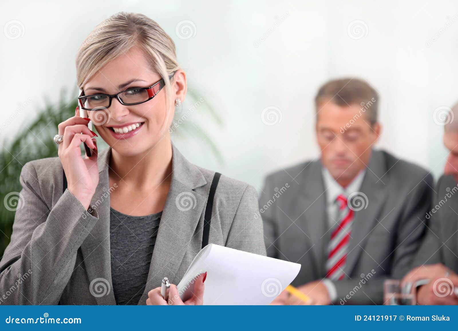 Business Woman Holding Cellphone Stock Image - Image of face, elegance ...