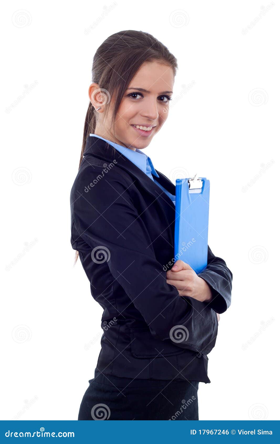Business Woman Holding a Clipboard Stock Photo - Image of clipboard ...