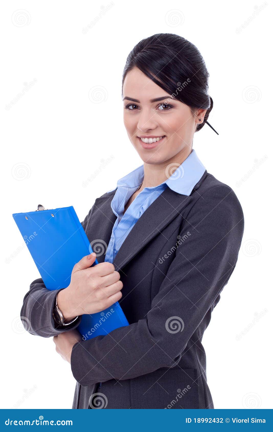 Business Woman Holding a Clipboard Stock Photo - Image of leadership ...