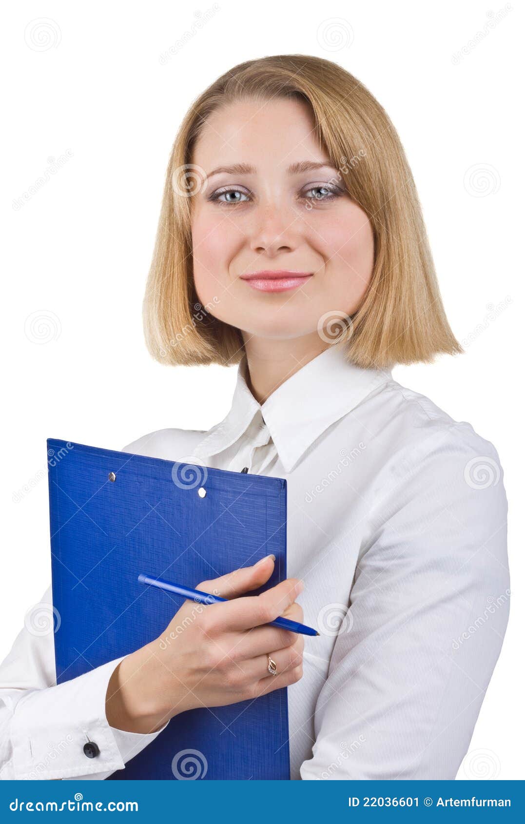 Business Woman Holding a Clipboard and Pen Stock Image - Image of ...