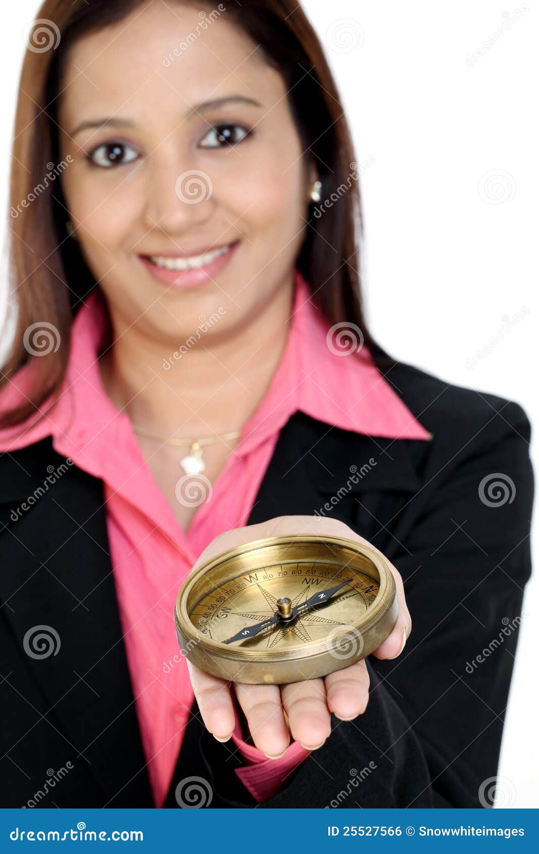 Business Woman Holding a Compass Stock Photo - Image of business ...