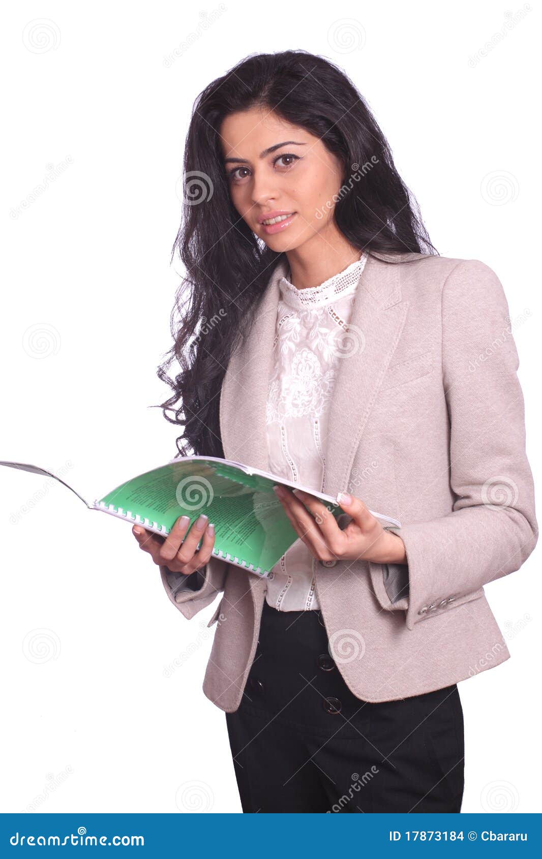 Business Woman Holding a File Stock Photo - Image of elegant, beauty ...