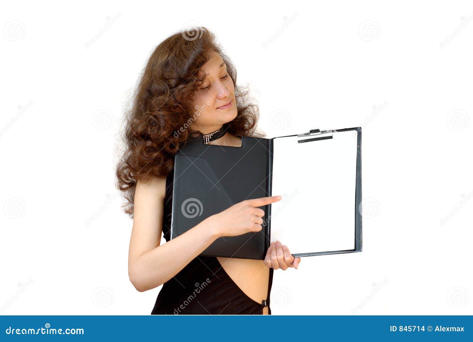 Business Woman Holding a File Folder Isolated Stock Photo - Image of ...
