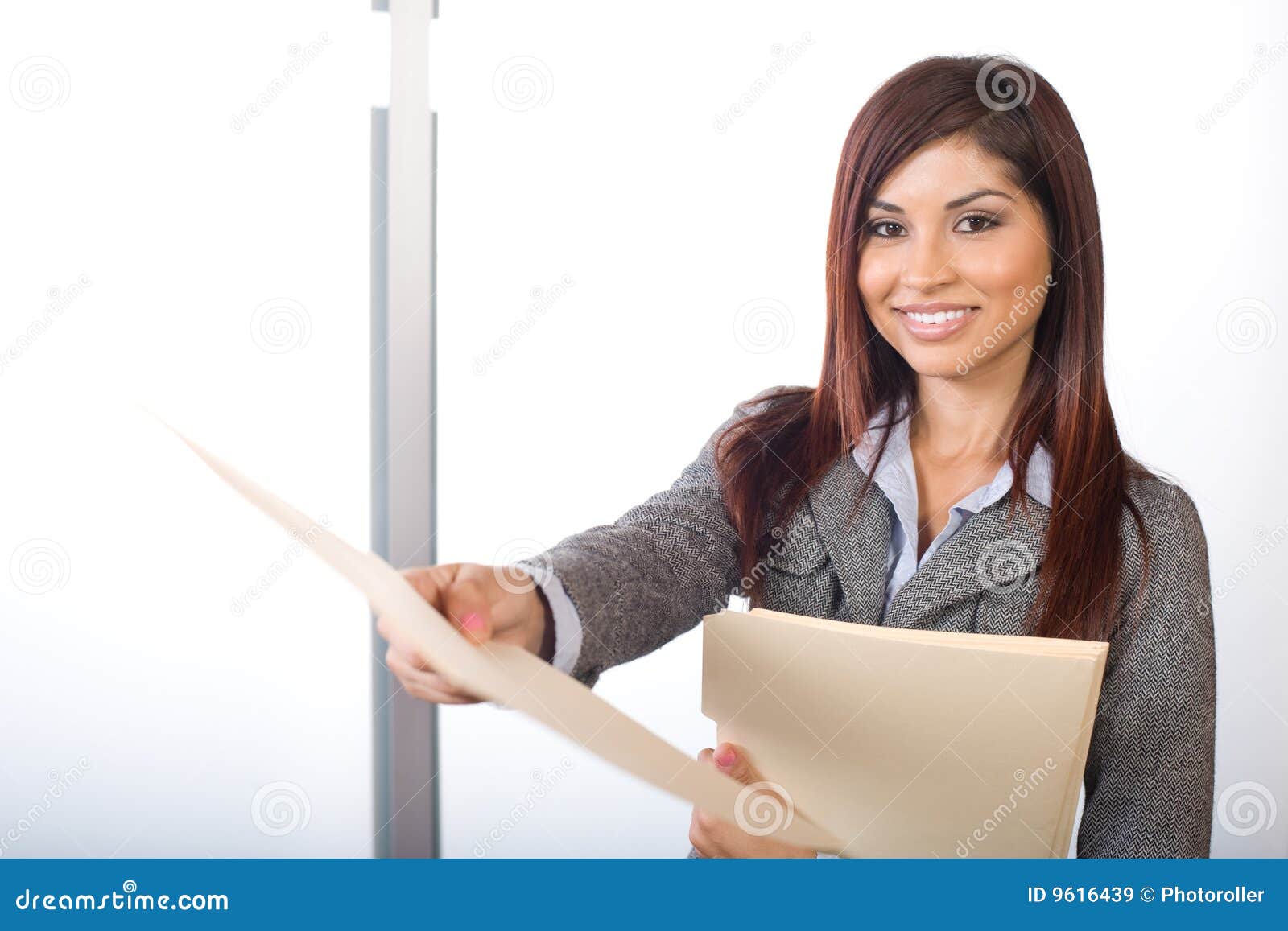 Business Woman Holding Legal Documents Stock Image - Image of corporate ...