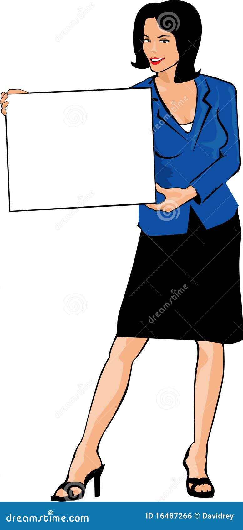 Business Woman Holding Sign Stock Vector - Illustration of text, woman ...