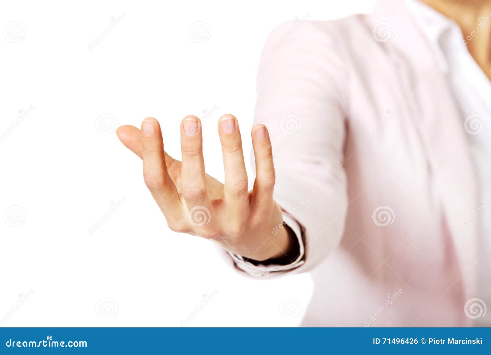 Business Woman Holding Something on Hand Stock Photo - Image of proffer ...