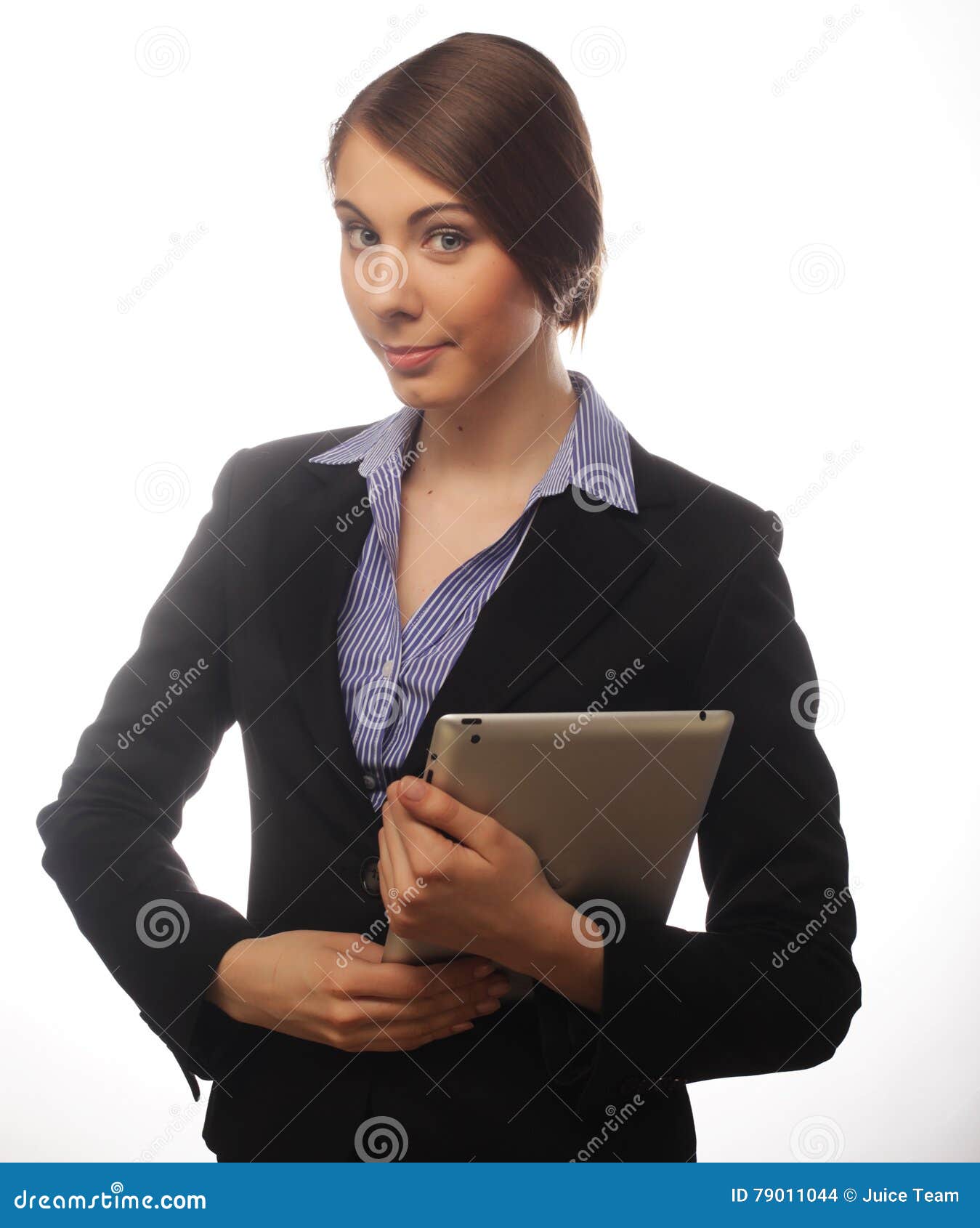 Business Woman Holding Tablet Computer Stock Photo - Image of holding ...