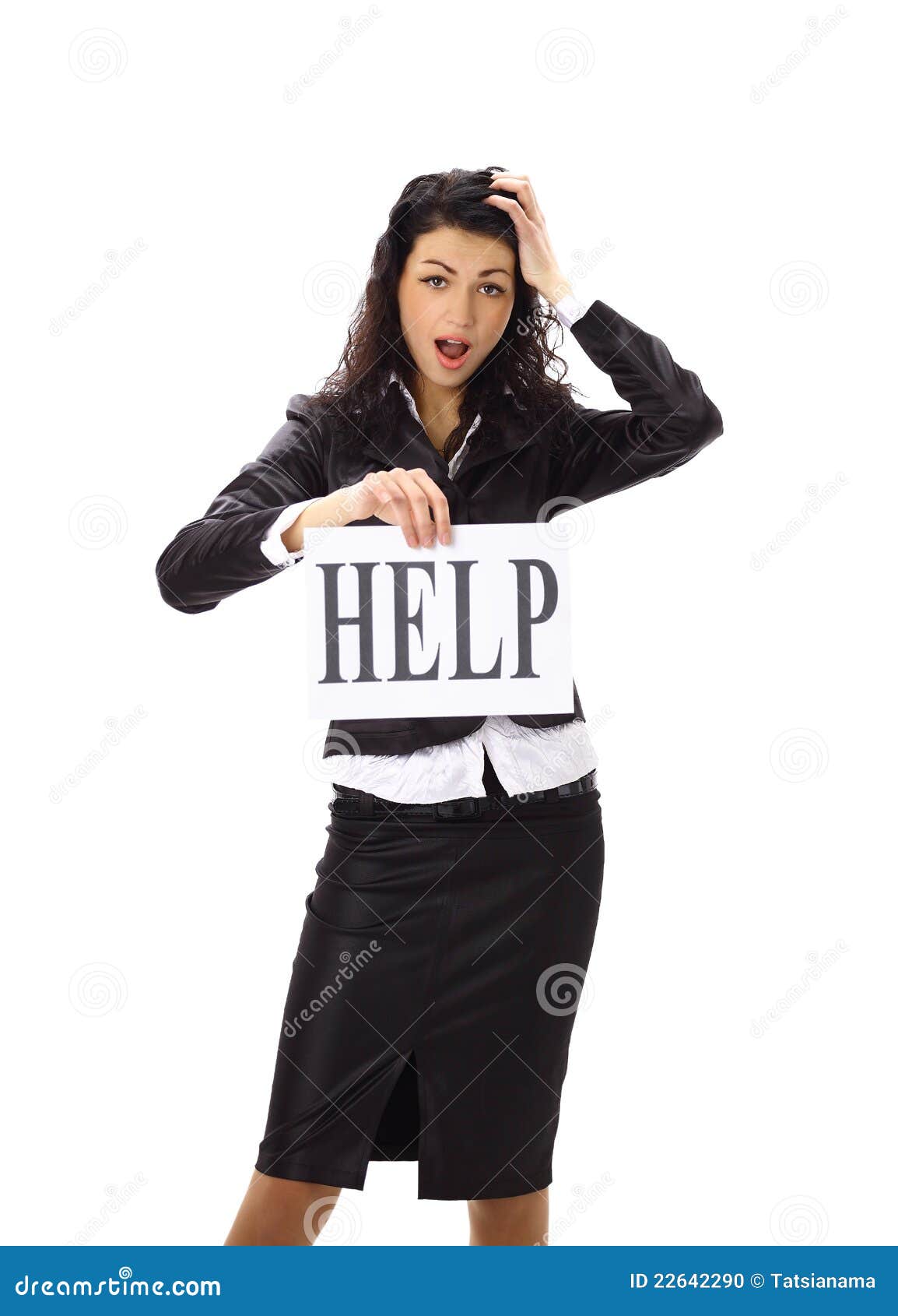 Business Woman Imploring for Help Stock Photo - Image of copy ...