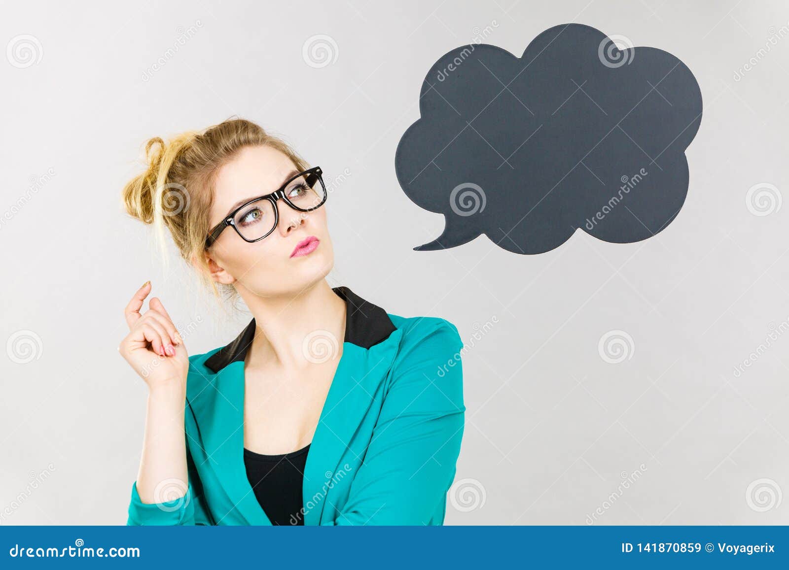 Business Woman Intensive Thinking Stock Image - Image of young, idea ...