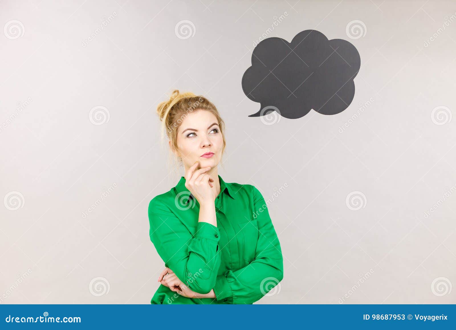 Business Woman Intensive Thinking Stock Image - Image of attractive ...