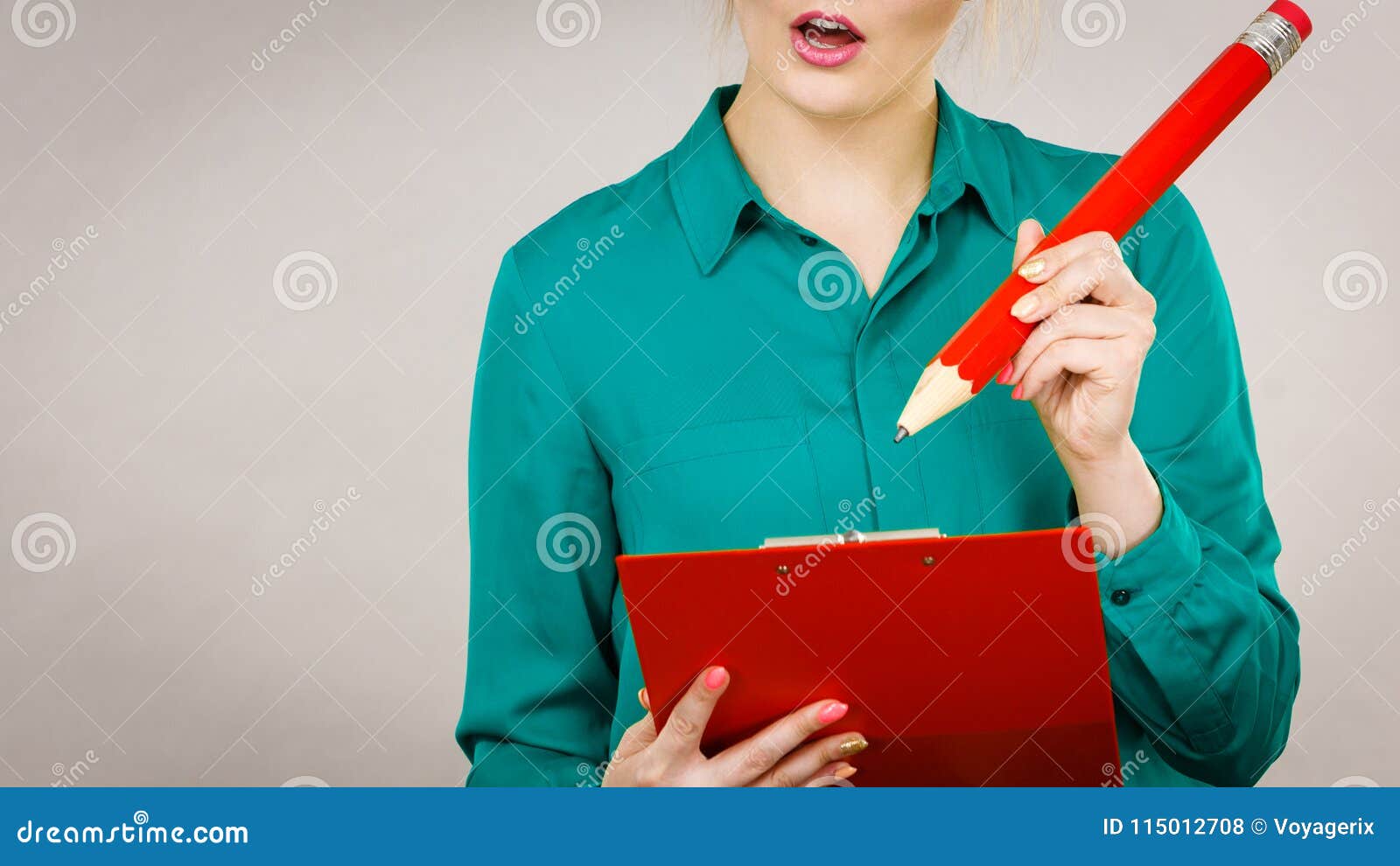 Business Woman Intensive Thinking and Writing Stock Photo - Image of ...