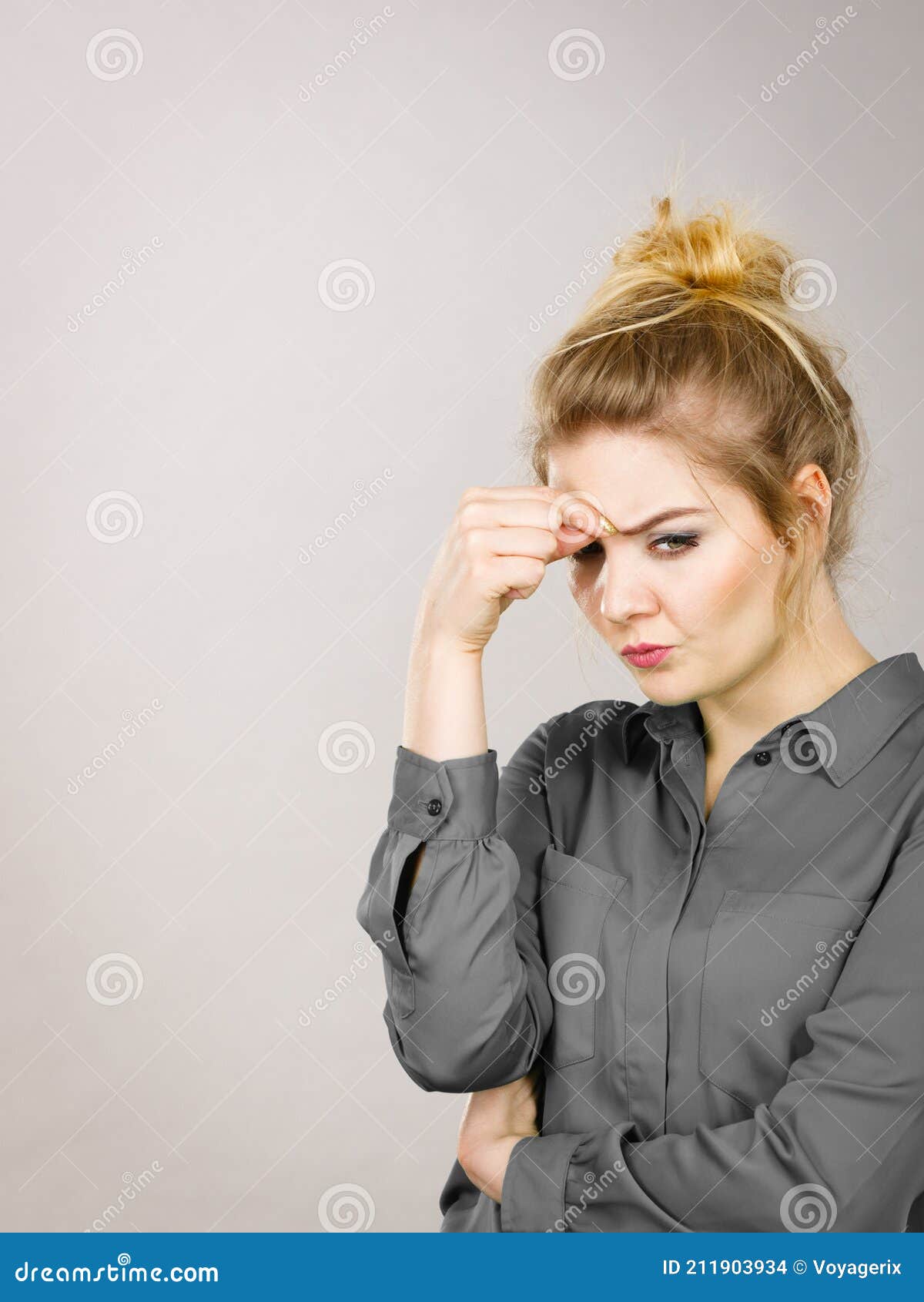Business Woman Intensive Thinking Stock Photo - Image of attractive ...