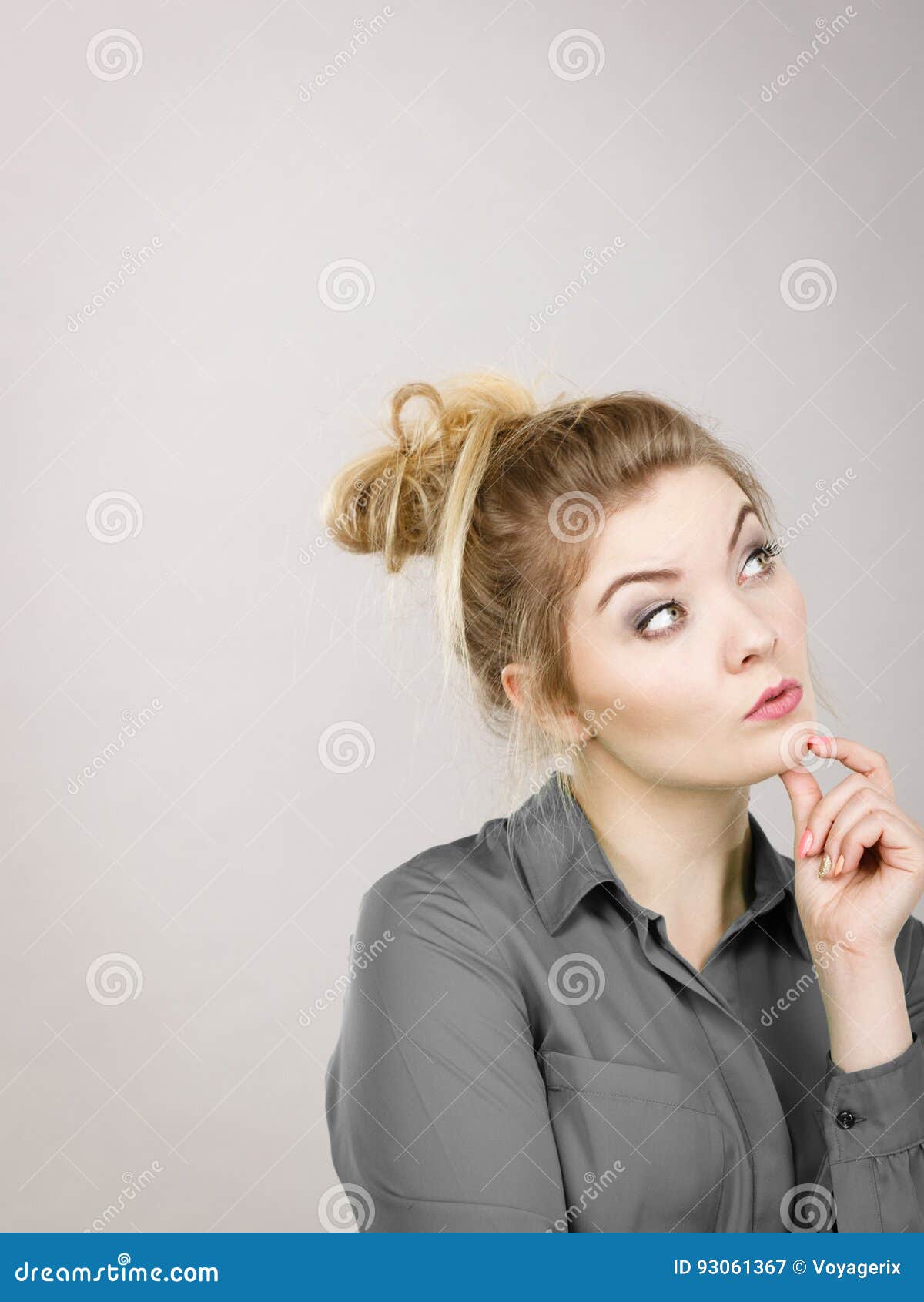 Business Woman Intensive Thinking Stock Image - Image of problem ...