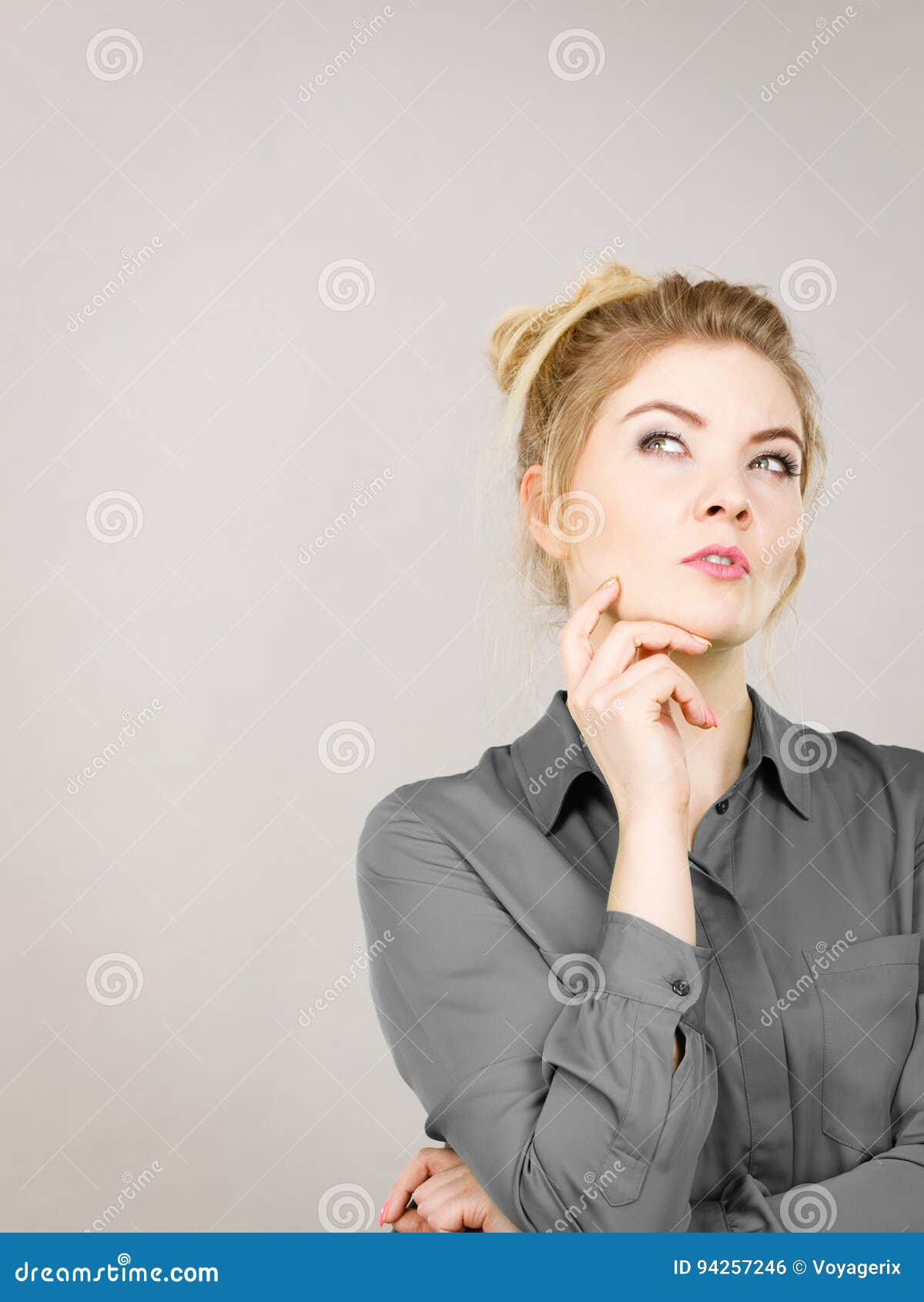 Business Woman Intensive Thinking Stock Photo - Image of woman ...