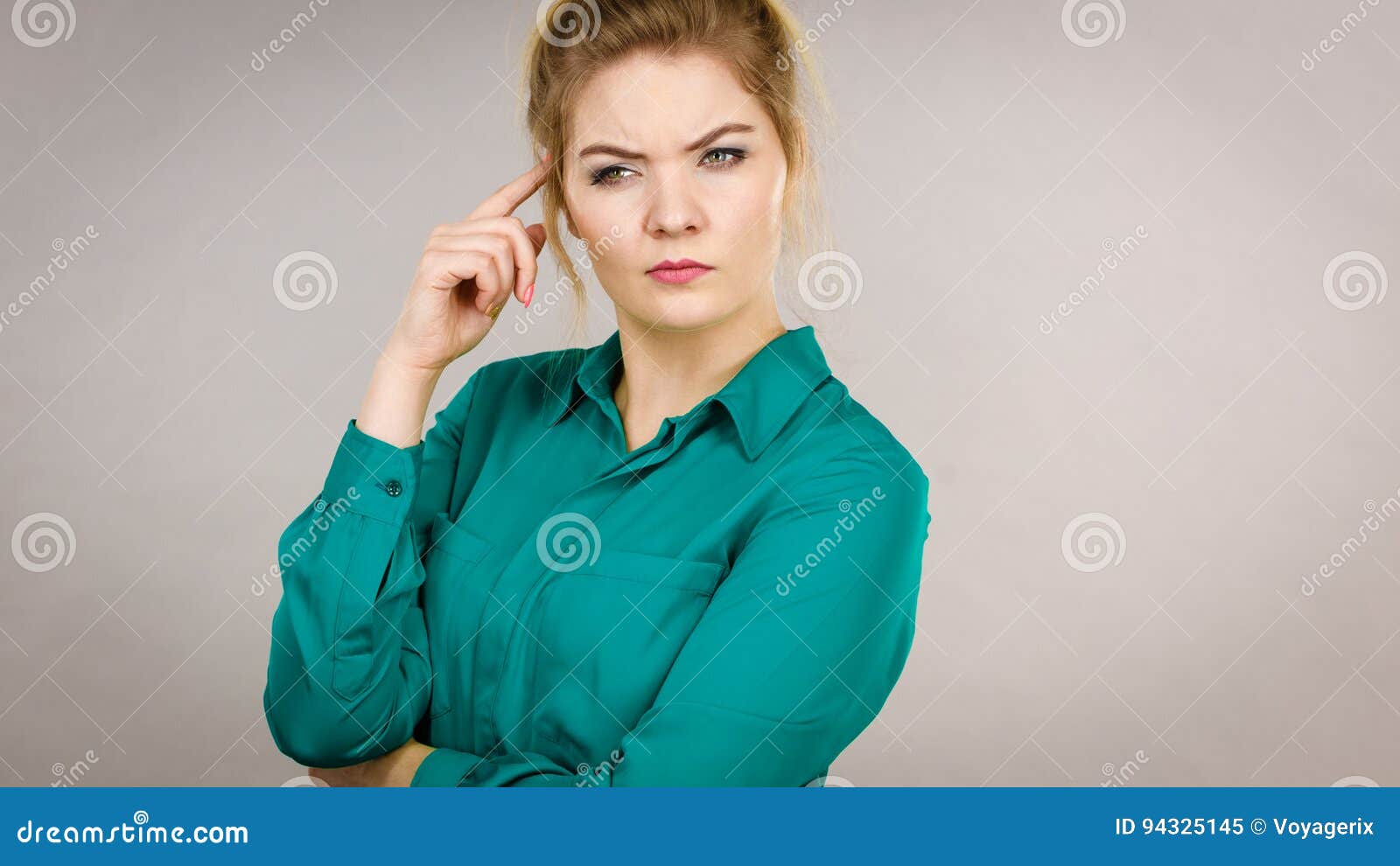 Business Woman Intensive Thinking Stock Image - Image of lady, office ...