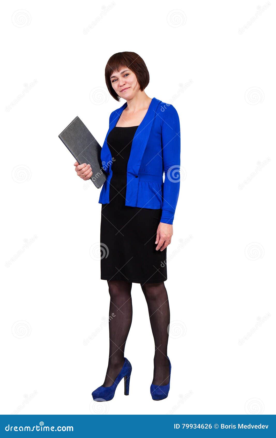 Business Woman Isolated on White Background Stock Photo - Image of ...