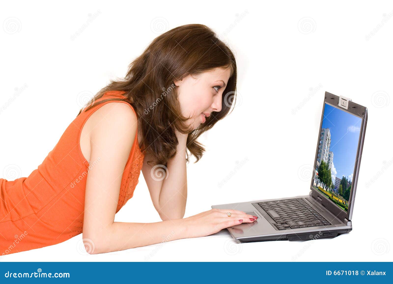 Business woman with laptop stock photo. Image of blond - 6671018